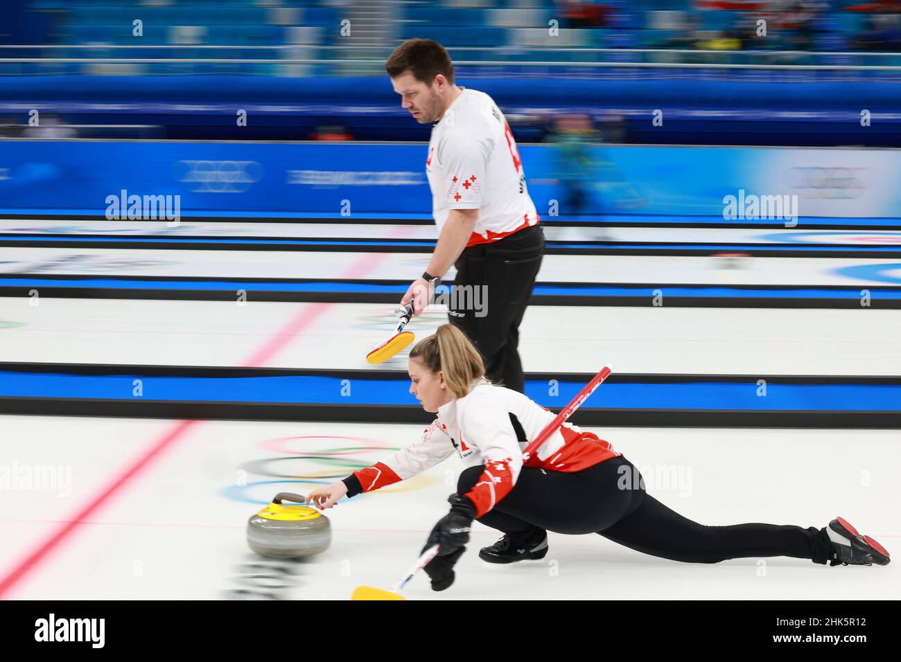 Beijing, China. 2nd Feb, 2022. Jenny Perret (bottom) and Martin Rios of ...
