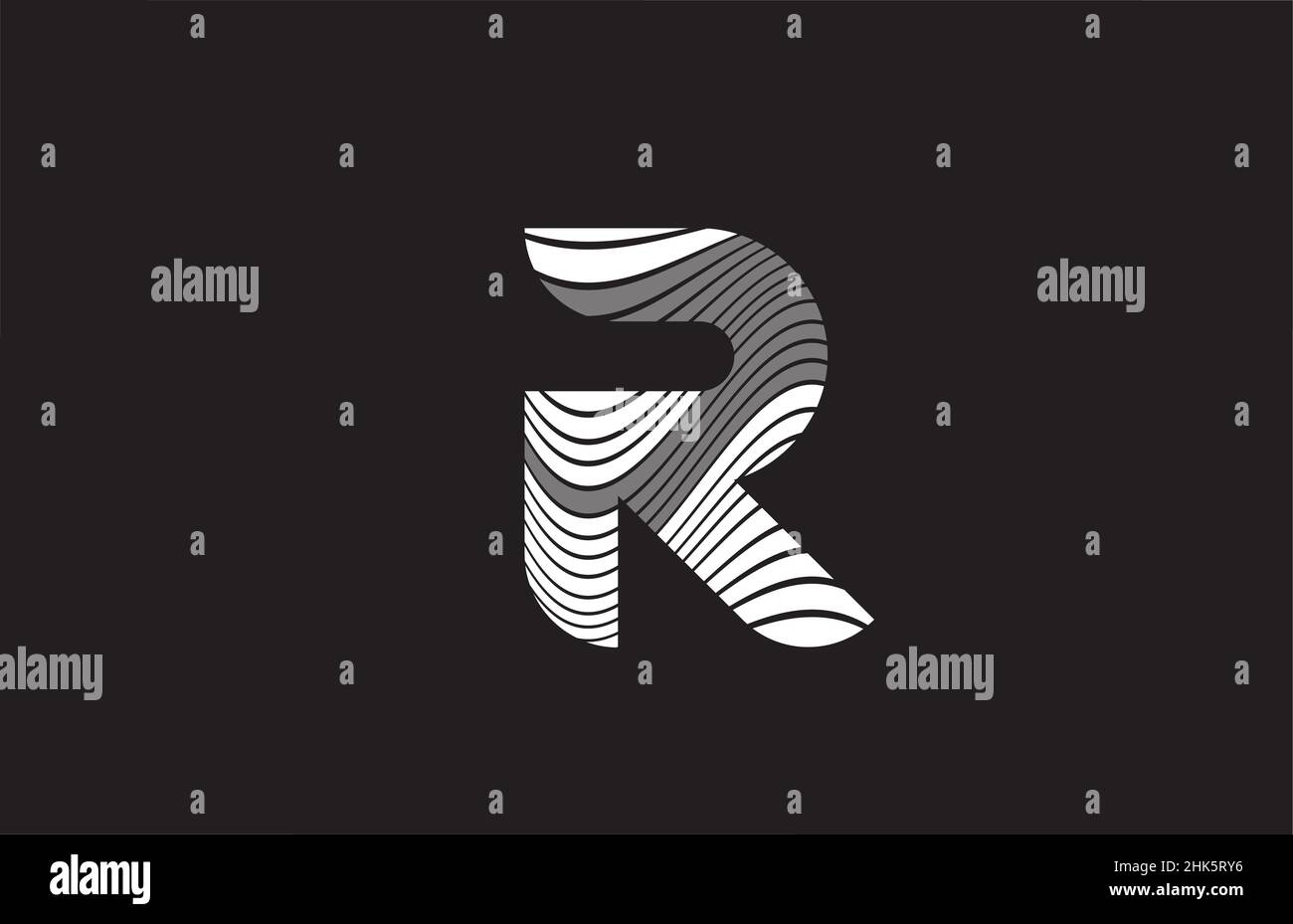 black and white lines R alphabet letter logo icon design. Creative ...