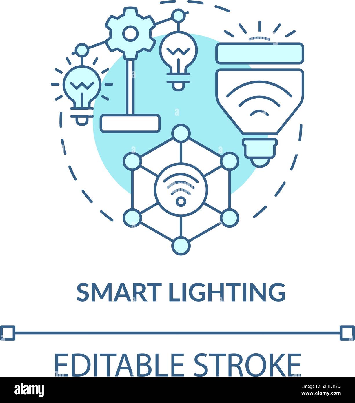 Smart lighting turquoise concept icon Stock Vector Image & Art - Alamy
