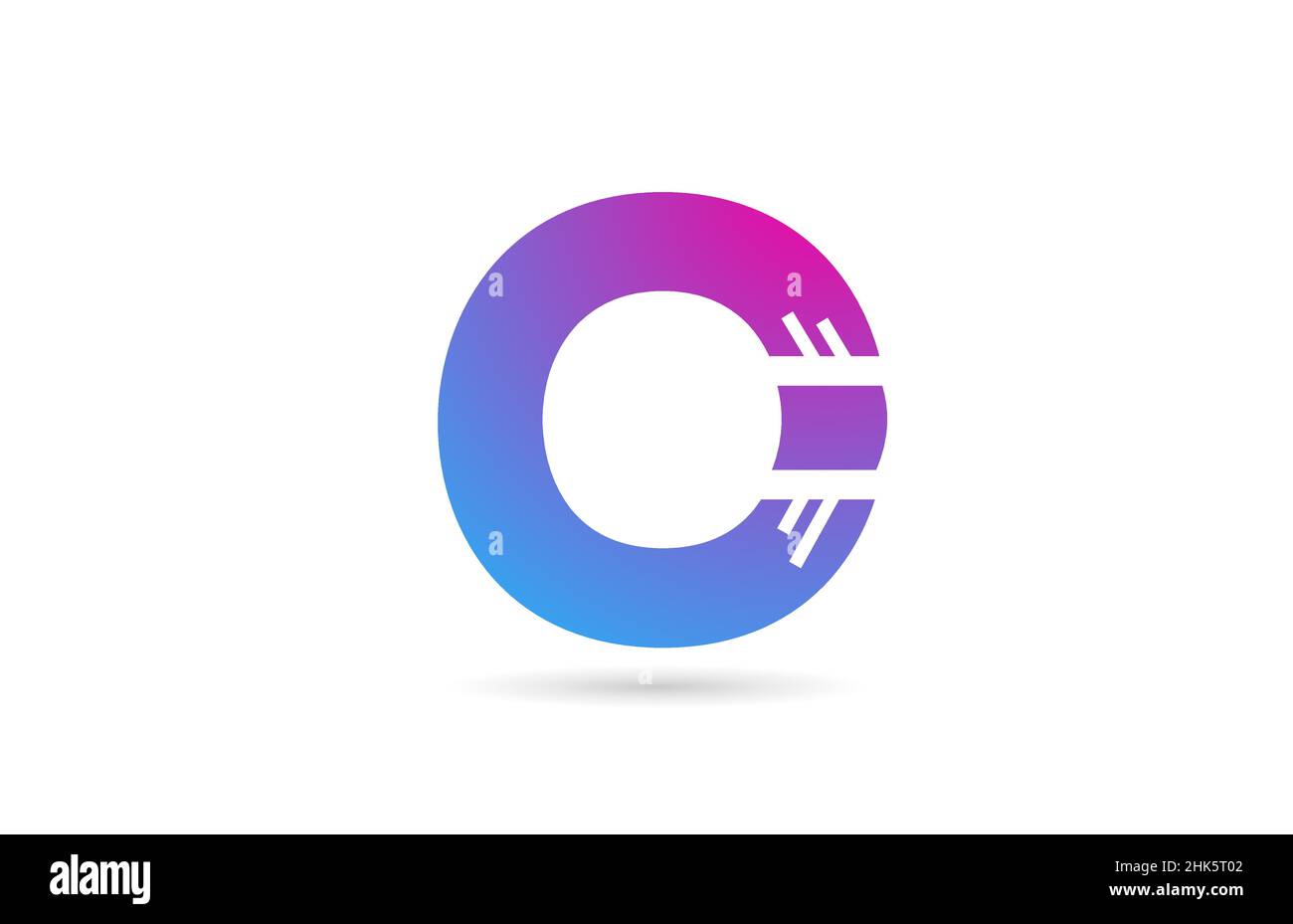 O alphabet letter logo for business and company. Pink blue colour ...