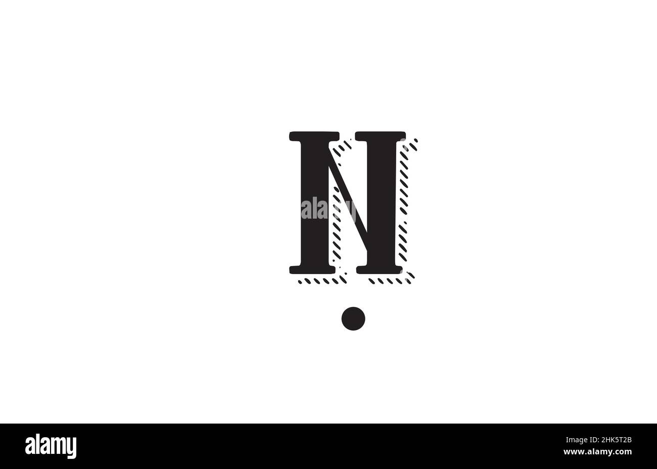 black and white N alphabet letter logo icon design. Creative template ...