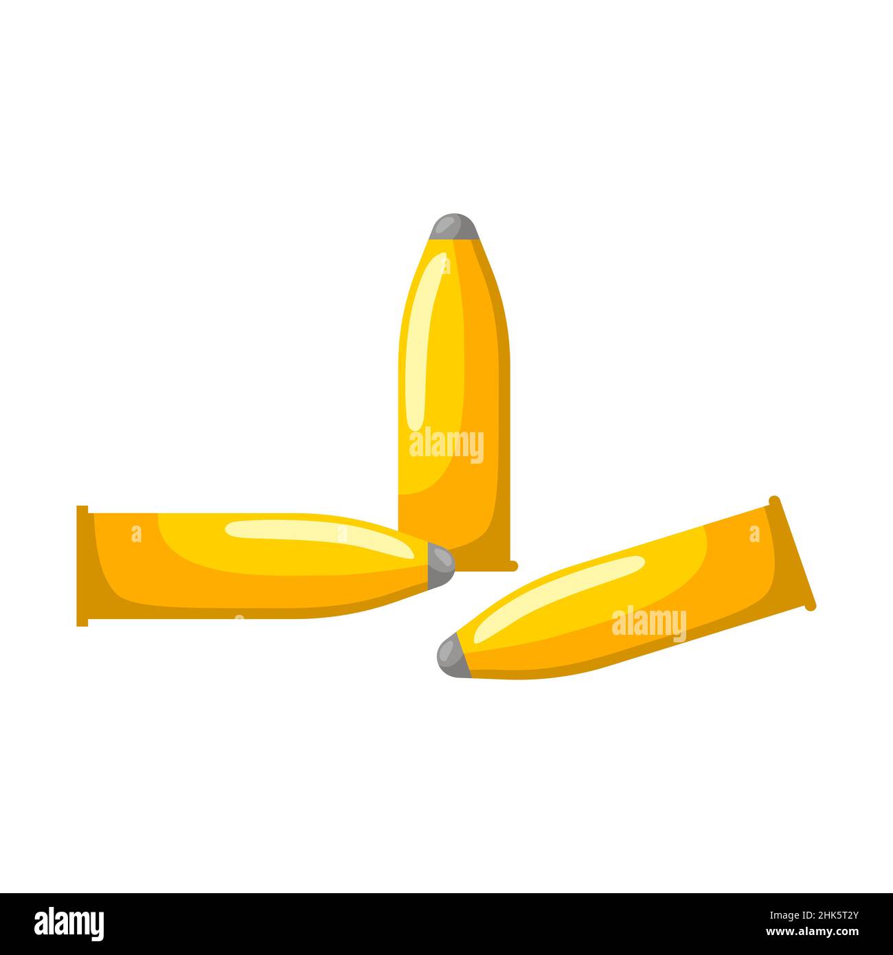 Bullets isolated on white background icon set. Gun elements in flat ...