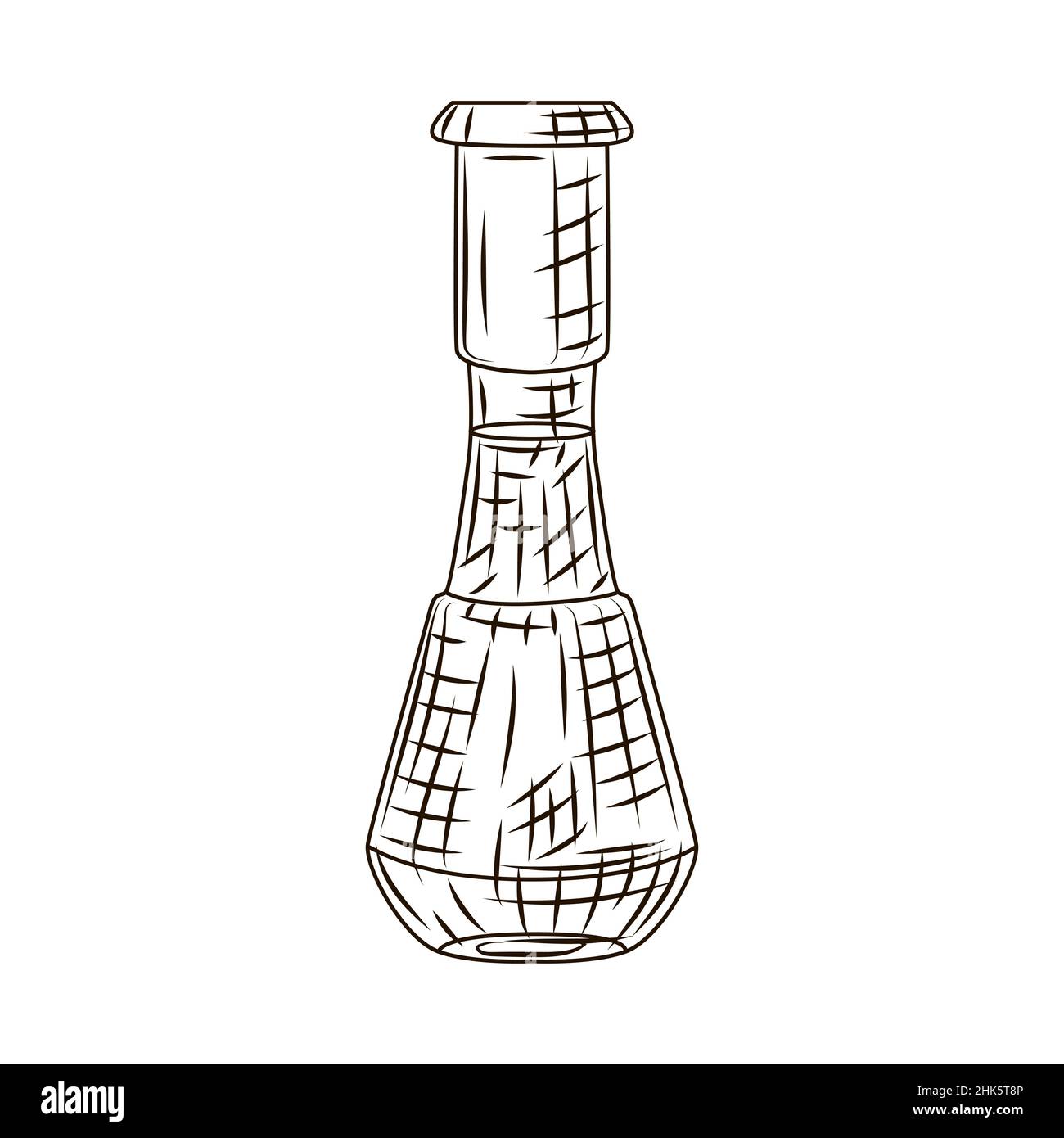 Bottle decanter isolated on white background. Bottle in engraved style ...