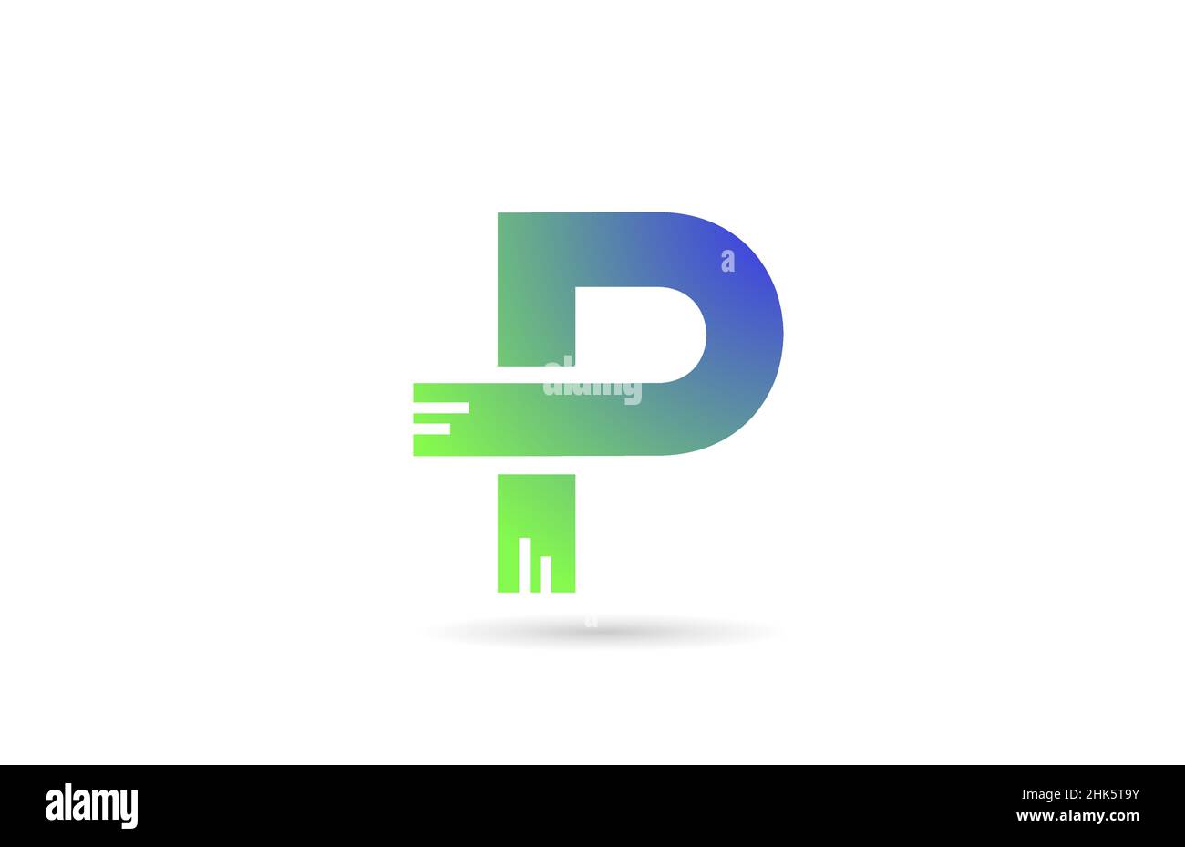 P green alphabet letter logo icon. Creative design for business or ...