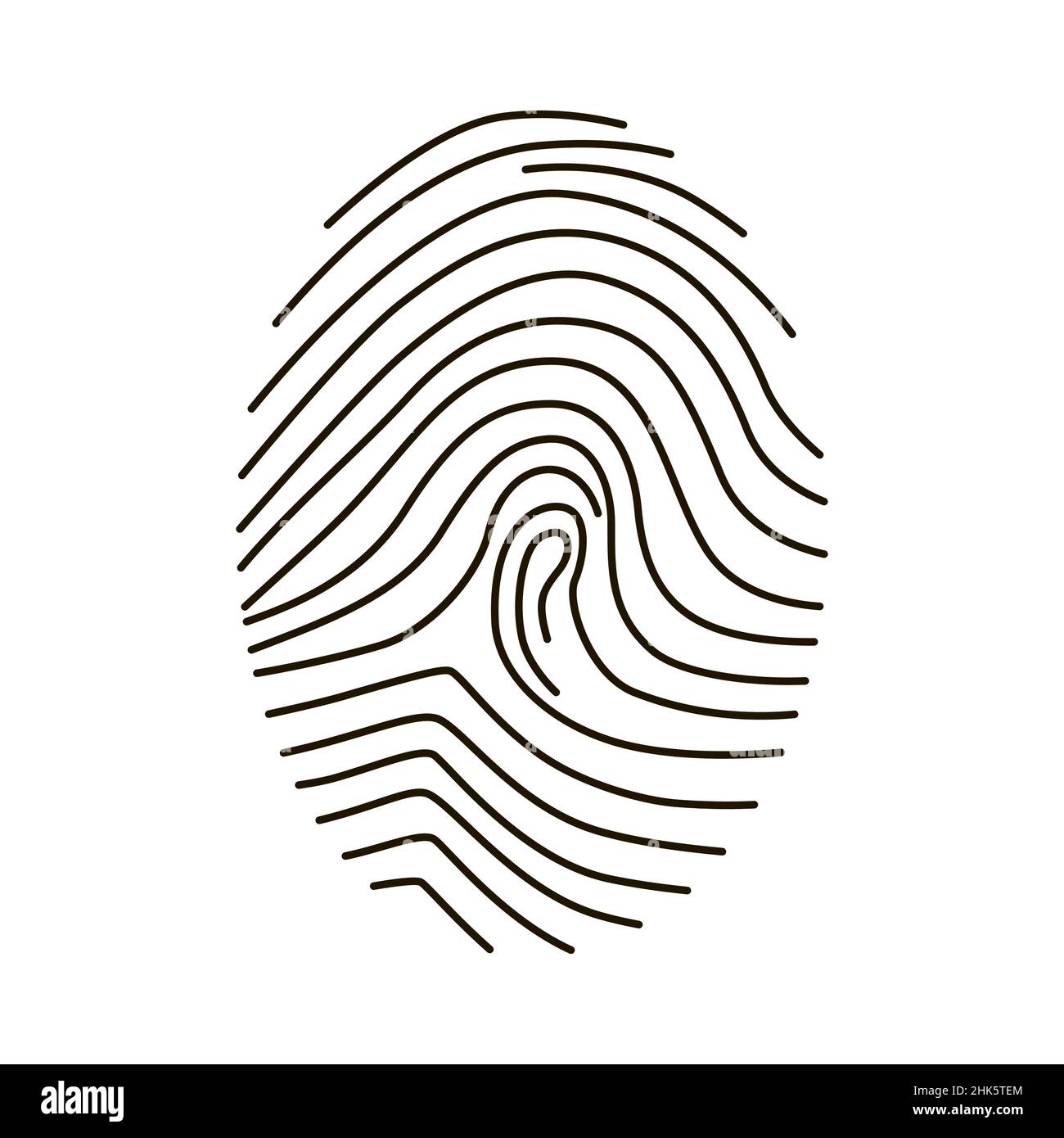 Fingerprint isolated on white background. Security access concept ...