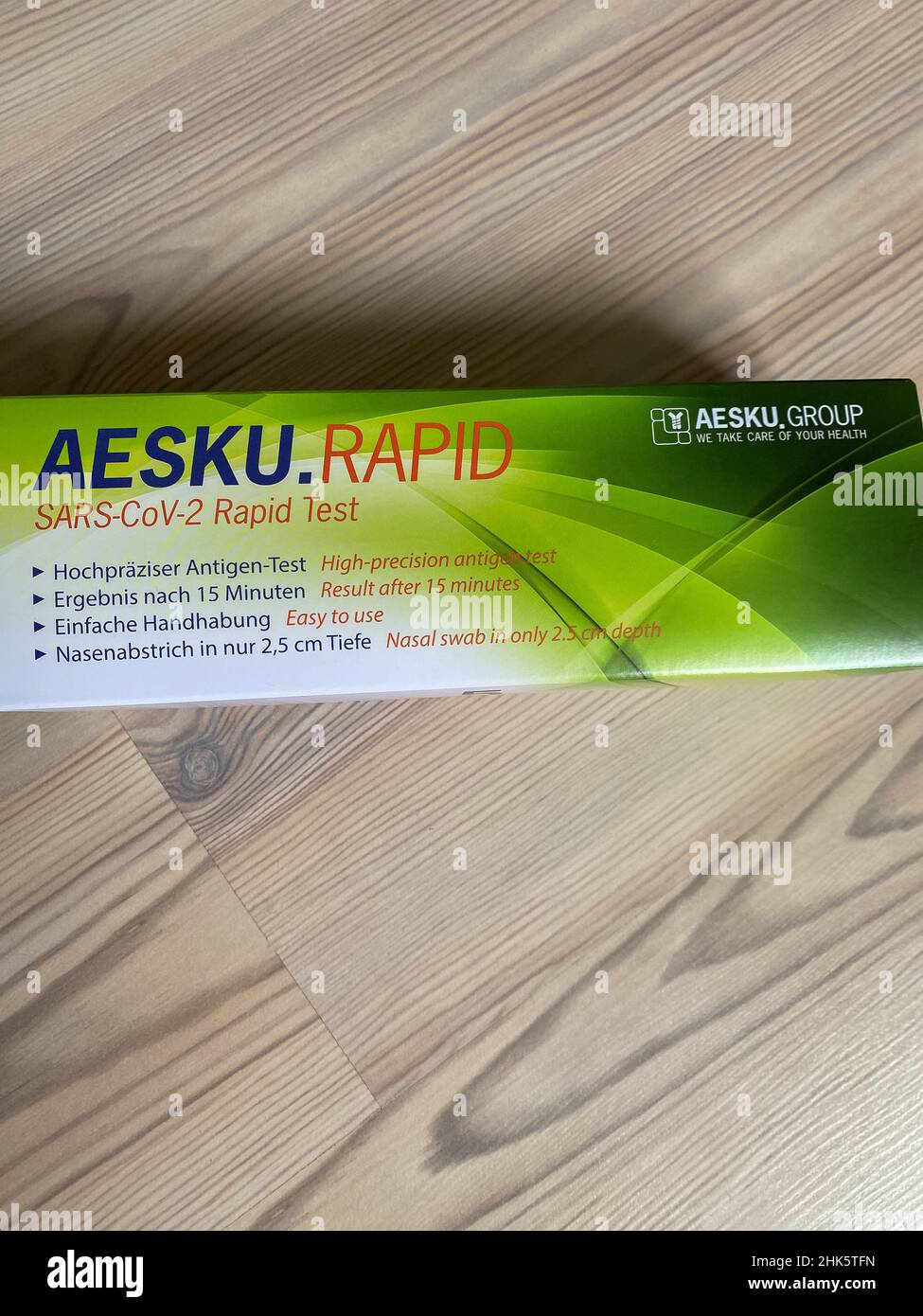 Rheinbach, Germany 16 March 2021, The packaging of "AESKU" with 5 ...