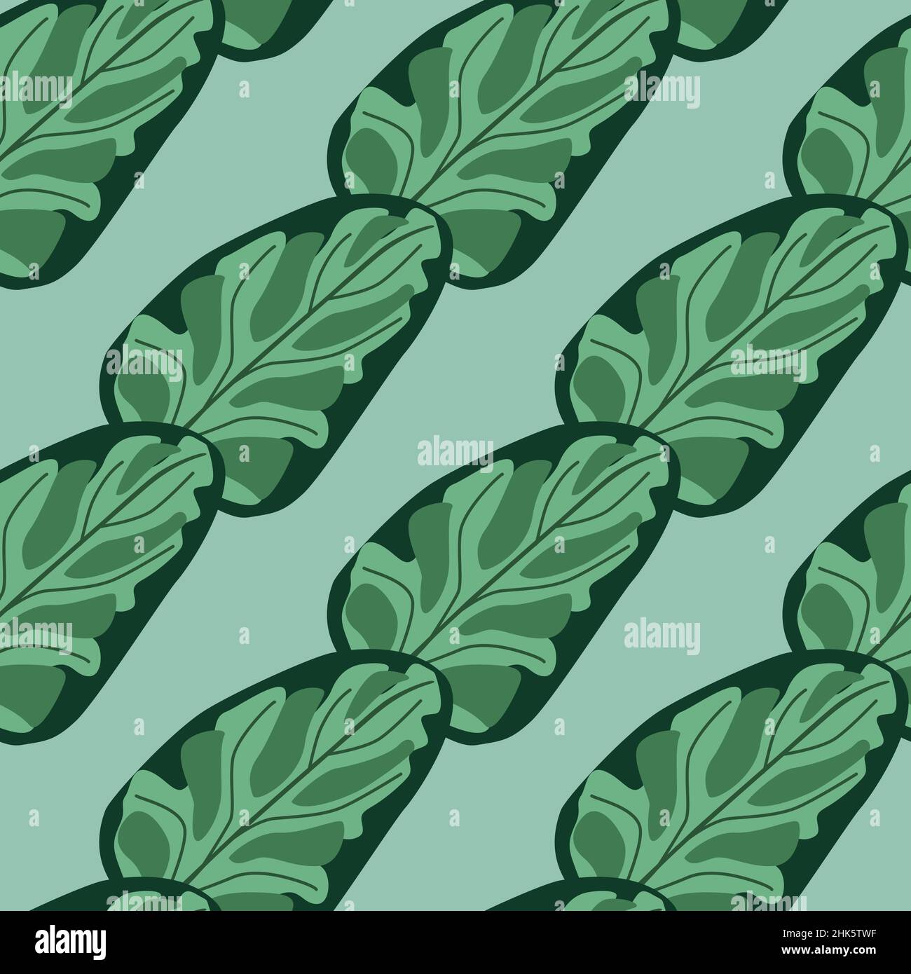 Seamless pattern Spinach salad on blue striped background. Abstract ...