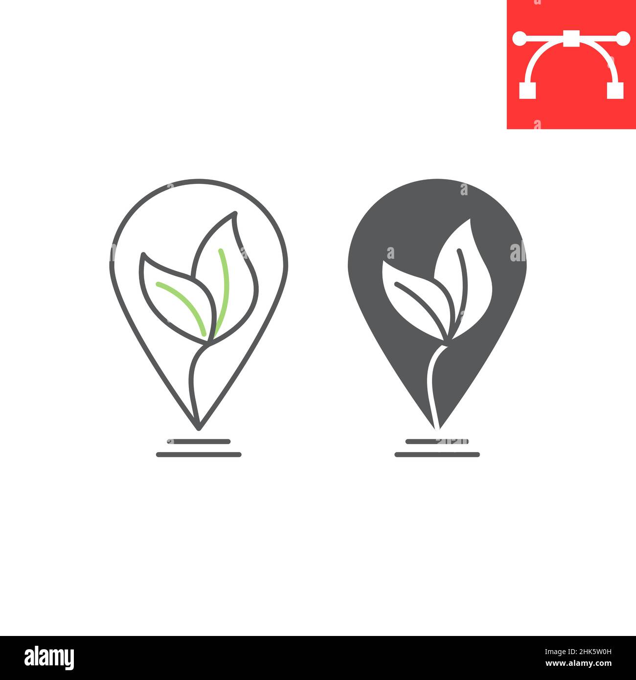 Locally grown line and glyph icon, eco local and healthy, locally grown ...