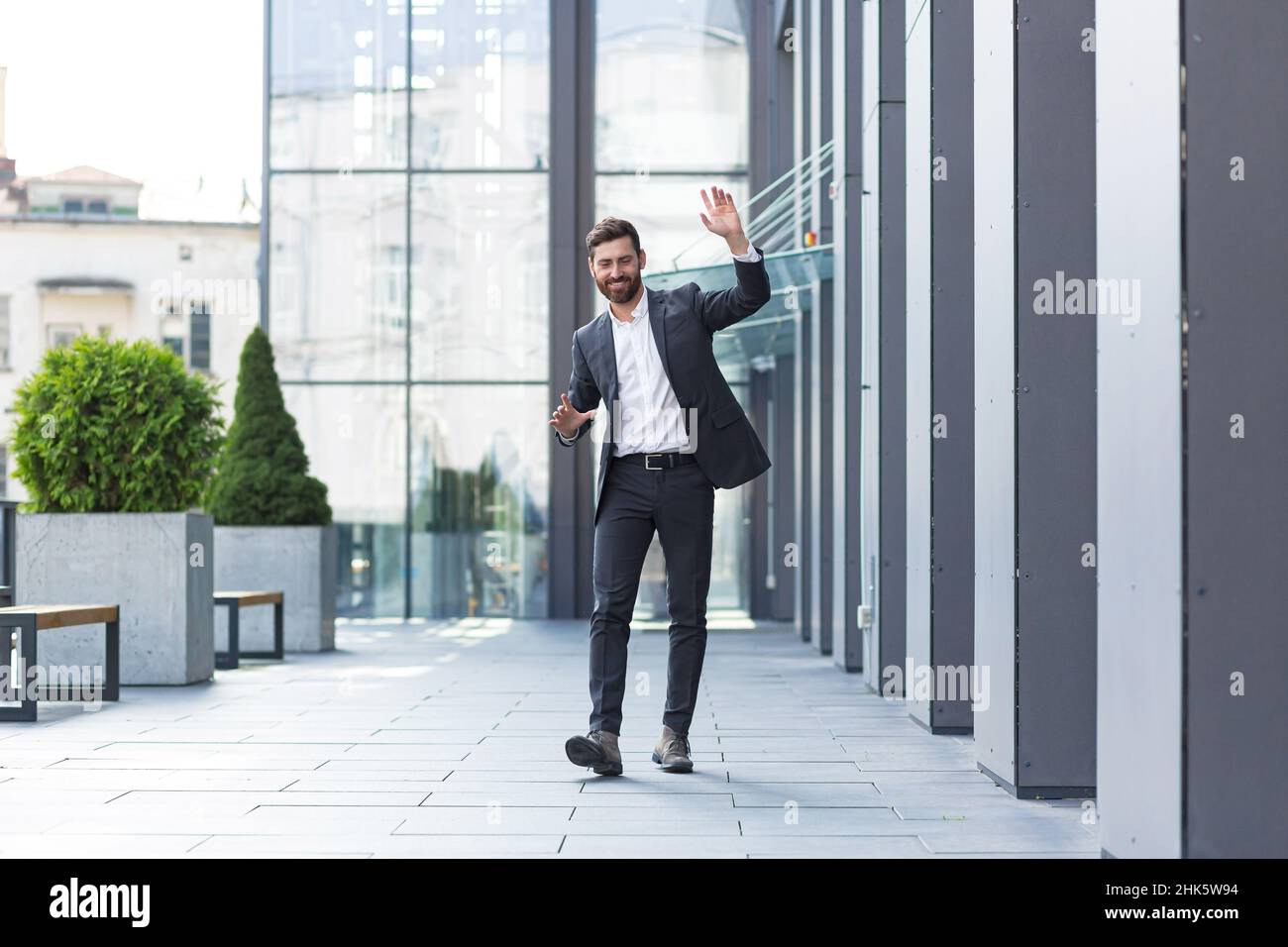 Excited business man dancing city hi-res stock photography and images ...