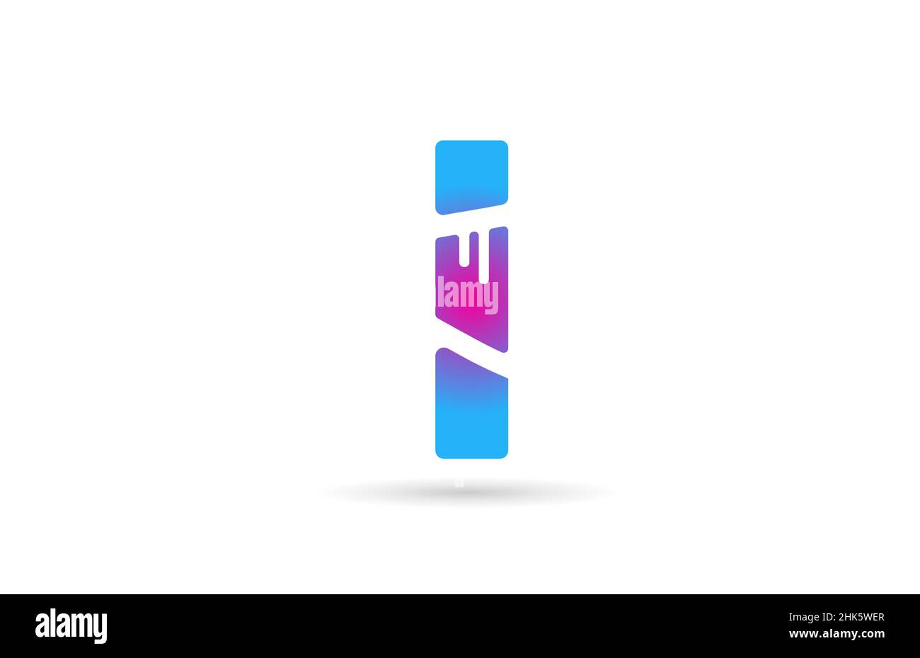 I alphabet letter logo for business and company. Pink blue colour ...