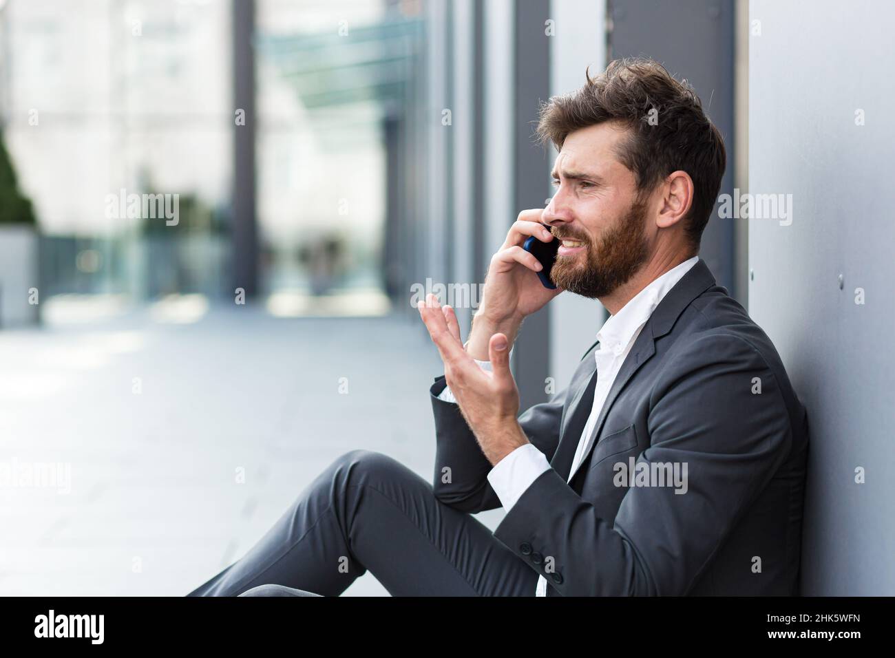 Portrait crying man talking hi-res stock photography and images - Alamy