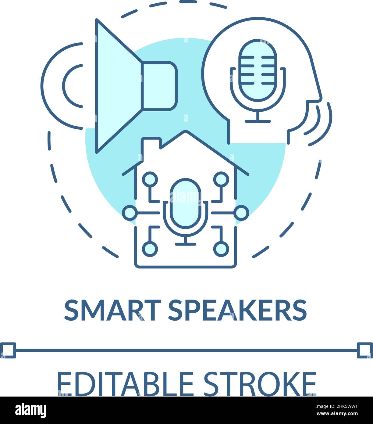 Smart speakers turquoise concept icon Stock Vector Image & Art - Alamy