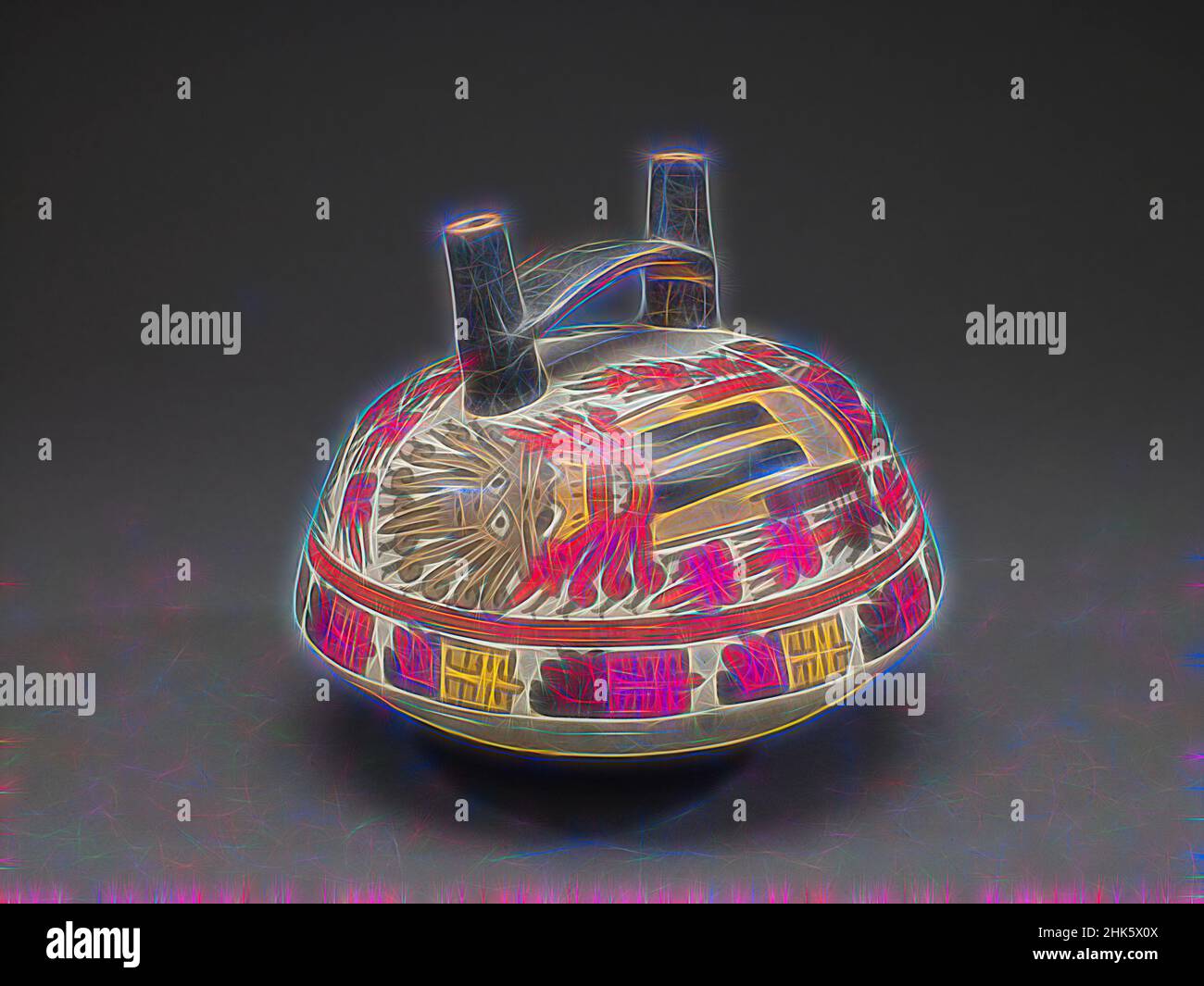 Inspired by Double Spout and Bridge Vessel with Painted Motifs, Nasca ...