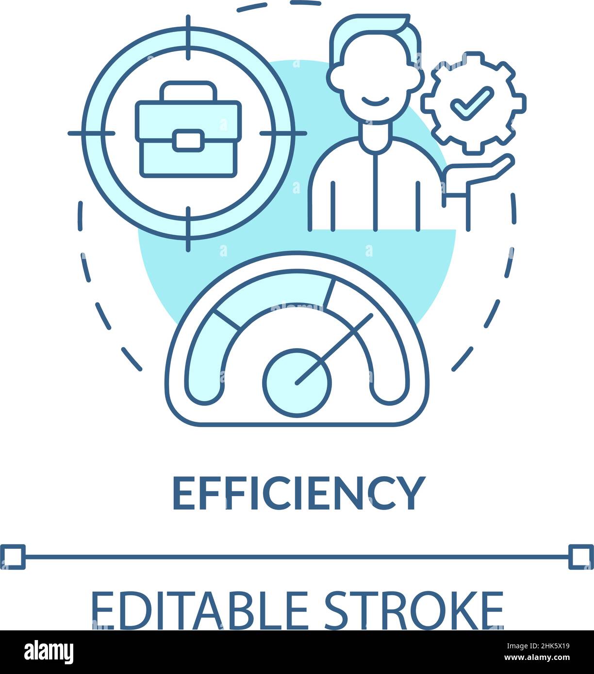 Efficiency turquoise concept icon Stock Vector Image & Art - Alamy