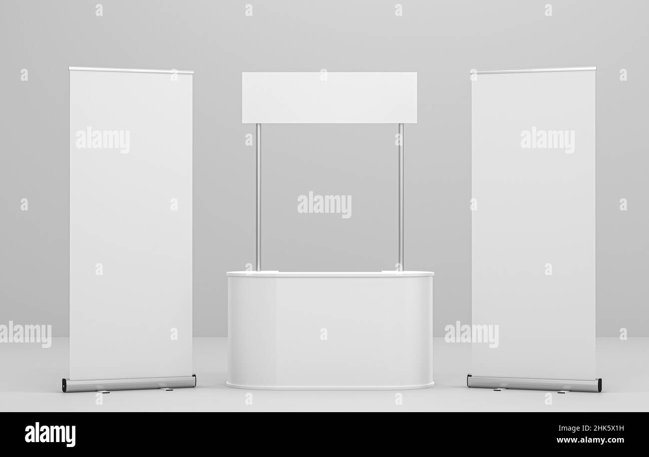 Promo Exhibition Display Stand Mockup 3D Rendering Stock Photo - Alamy