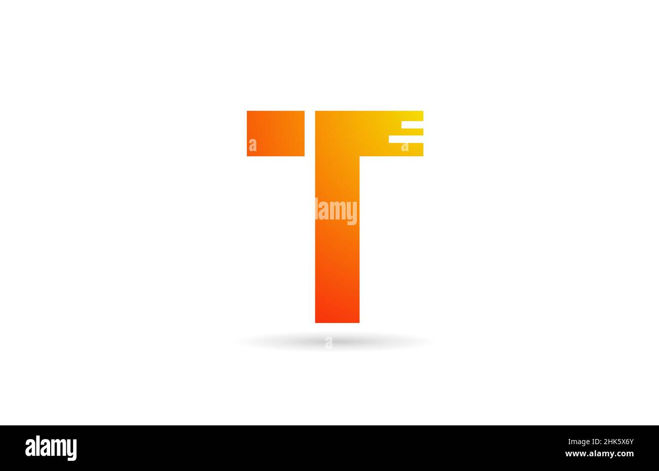 T orange gradient alphabet letter logo icon design. Creative template ...