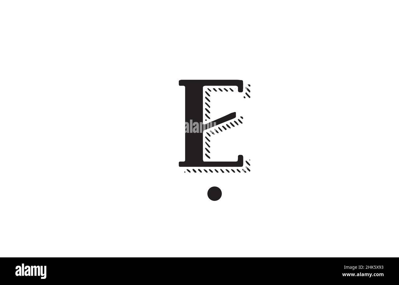 black and white E alphabet letter logo icon design. Creative template ...