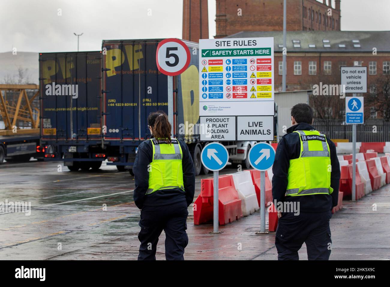 UK Border Force officers at the NI Department of Agriculture ...