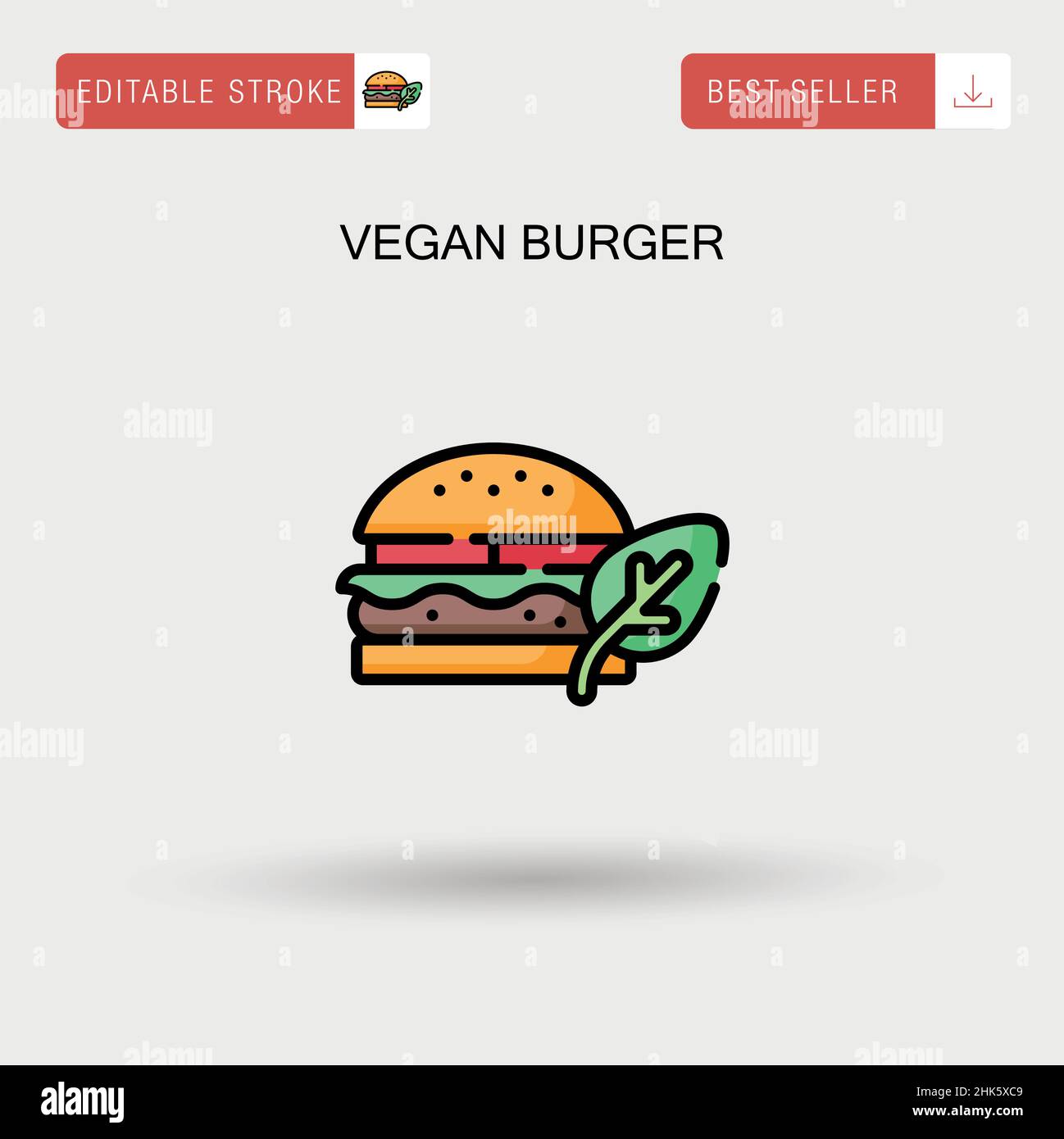 Simple burger icon vector Stock Vector Images - Alamy