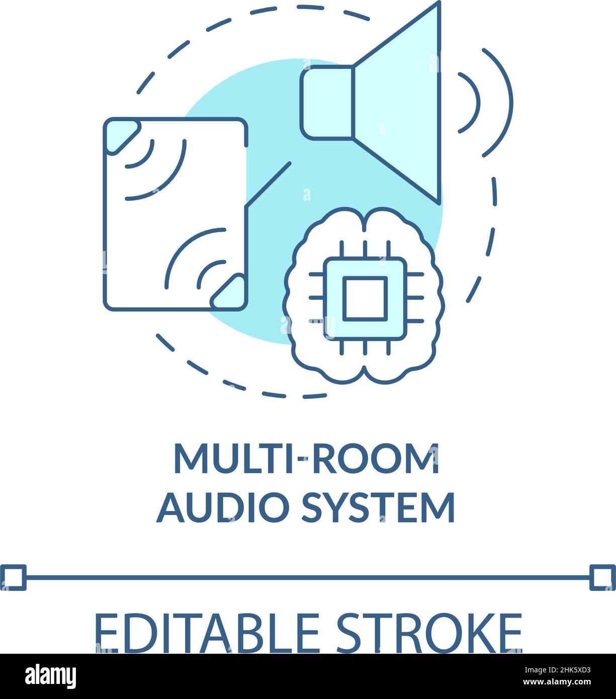 Multi-room audio system turquoise concept icon Stock Vector Image & Art ...
