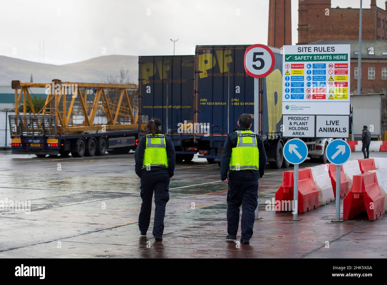 UK Border Force officers at the NI Department of Agriculture ...