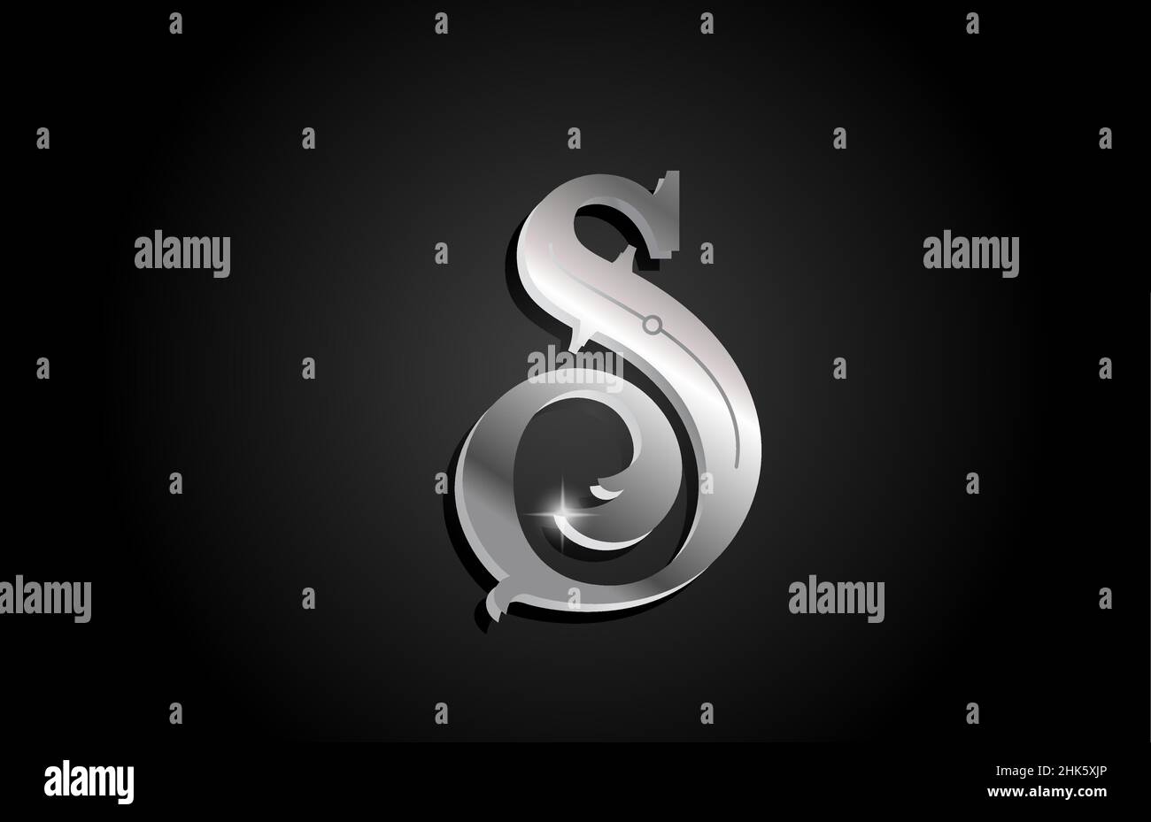Silver metal S alphabet letter logo icon design. Creative template for ...
