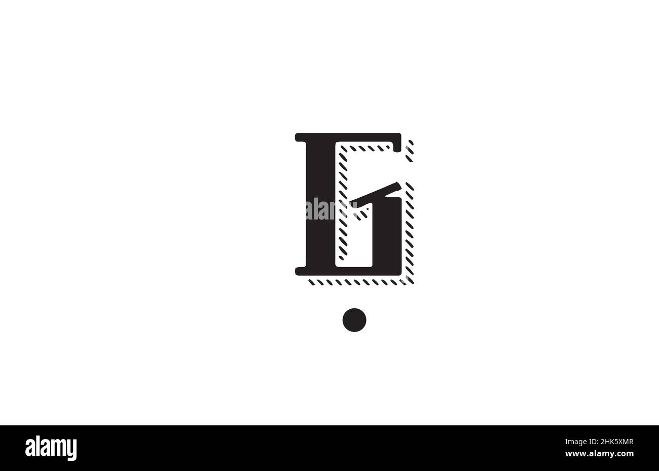 black and white G alphabet letter logo icon design. Creative template ...