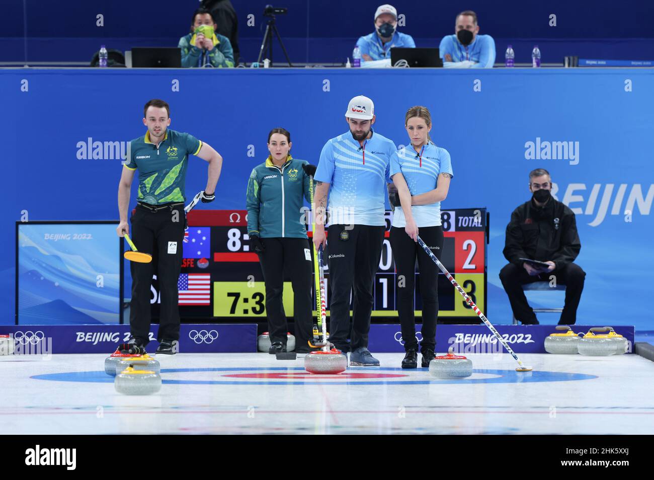 Beijing, China. 2nd Feb, 2022. Dean Hewitt and Tahli Gill of Australia ...