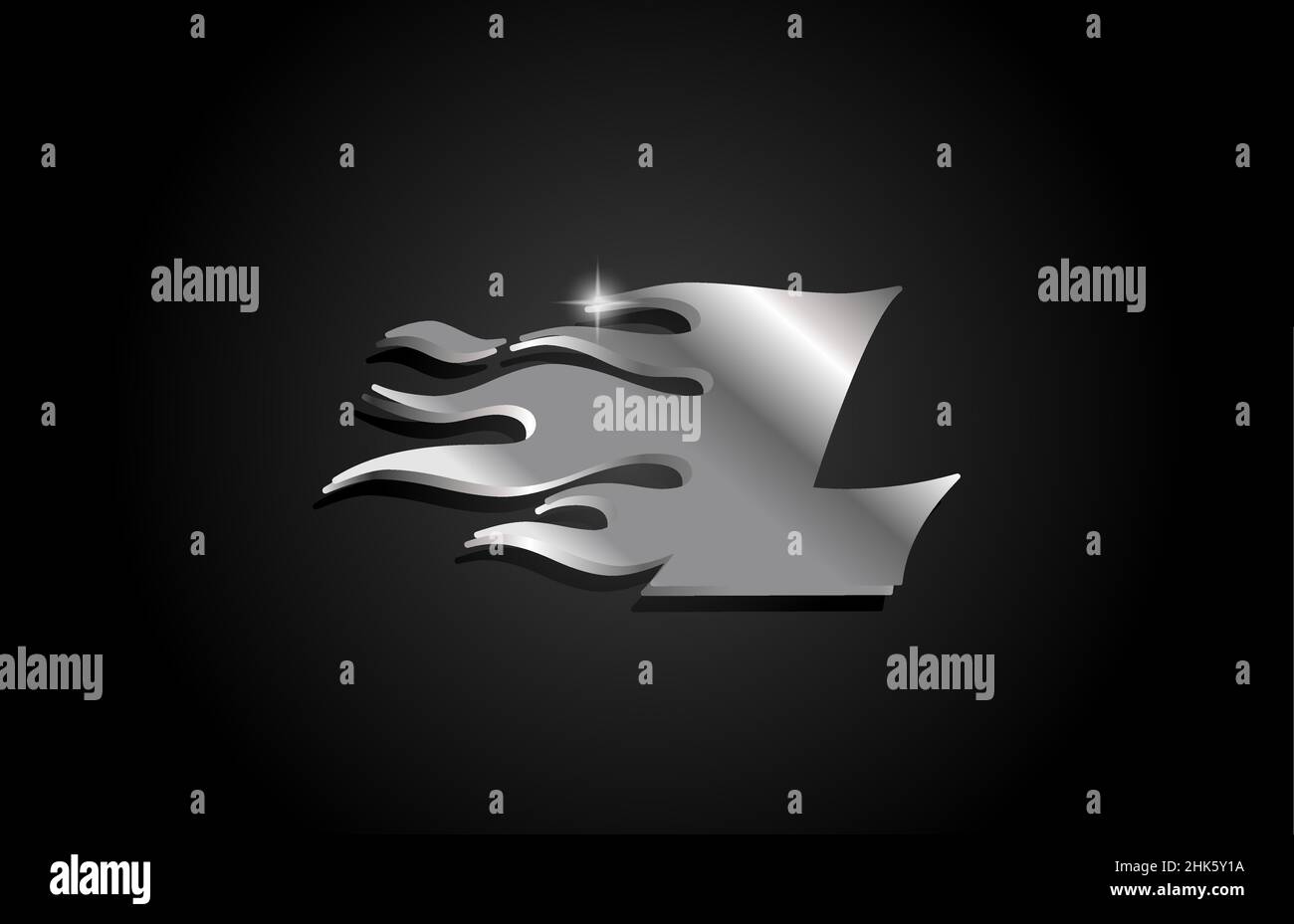 metal grey alphabet letter L logo icon design. Creative template for ...