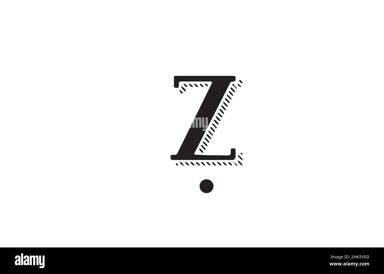 black and white Z alphabet letter logo icon design. Creative template ...