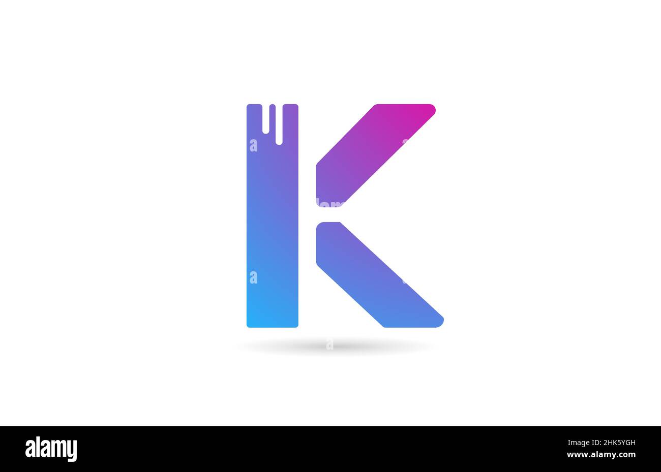 K alphabet letter logo for business and company. Pink blue colour ...