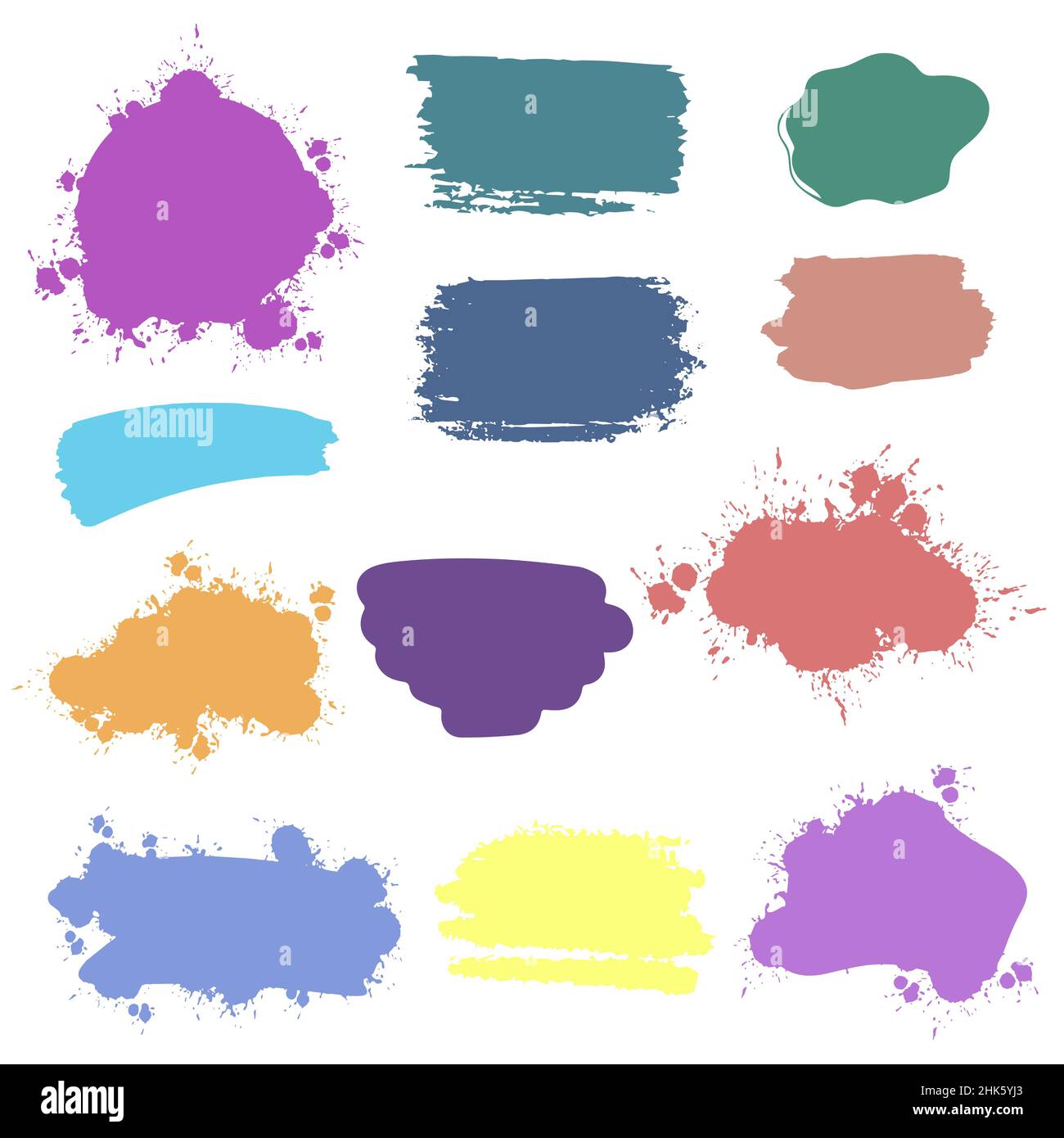 Set color paint splashes Stock Vector Images - Alamy