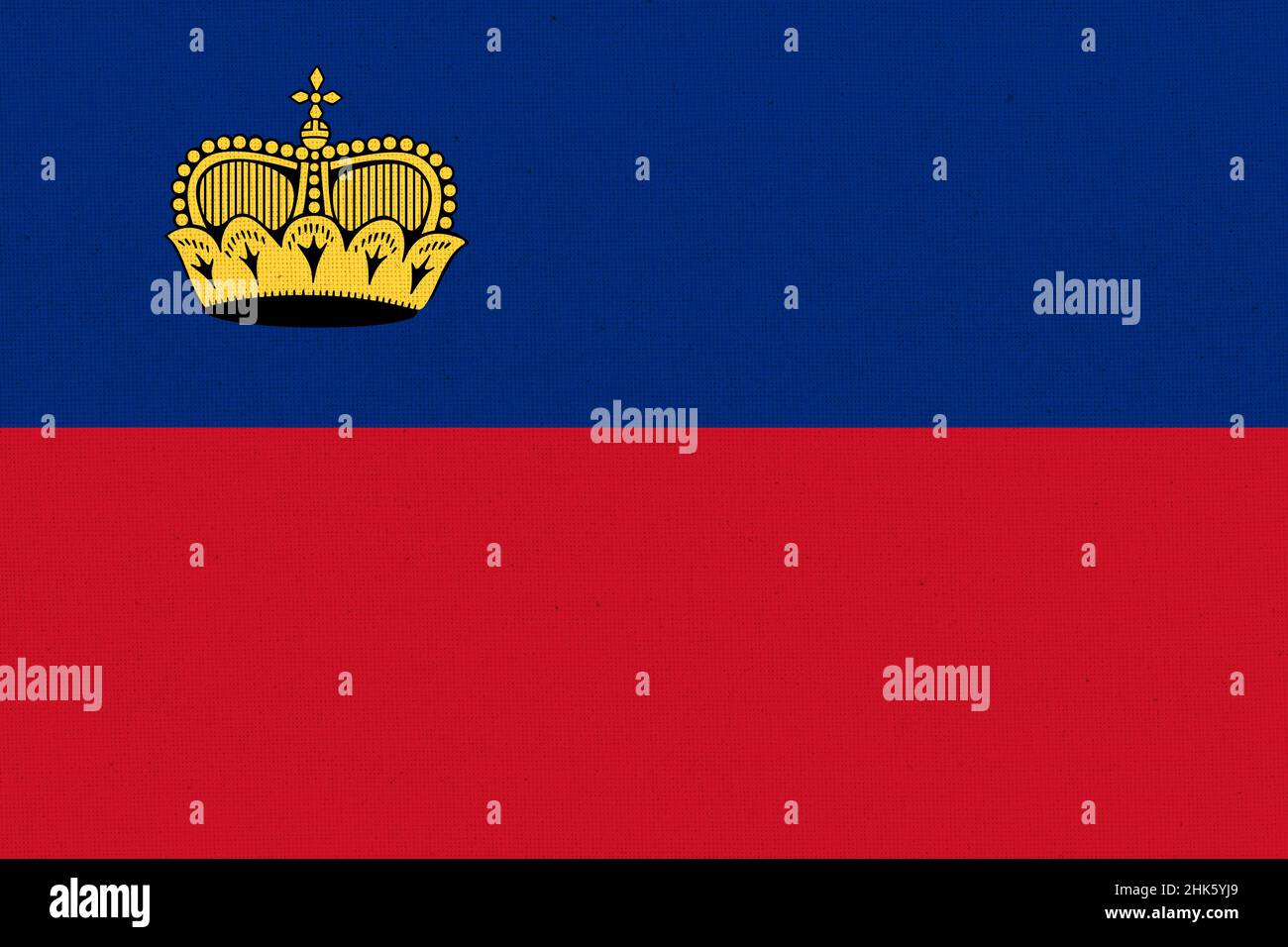 Flag of Liechtenstein. national symbol. Fabric Texture. State flag of ...