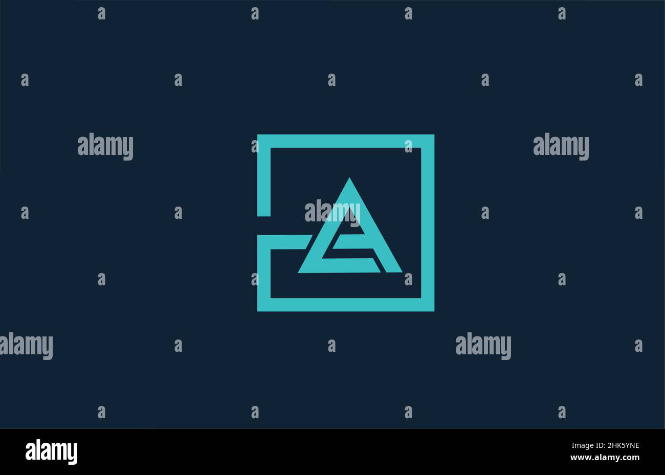 blue line A alphabet letter logo icon design. Creative template for ...
