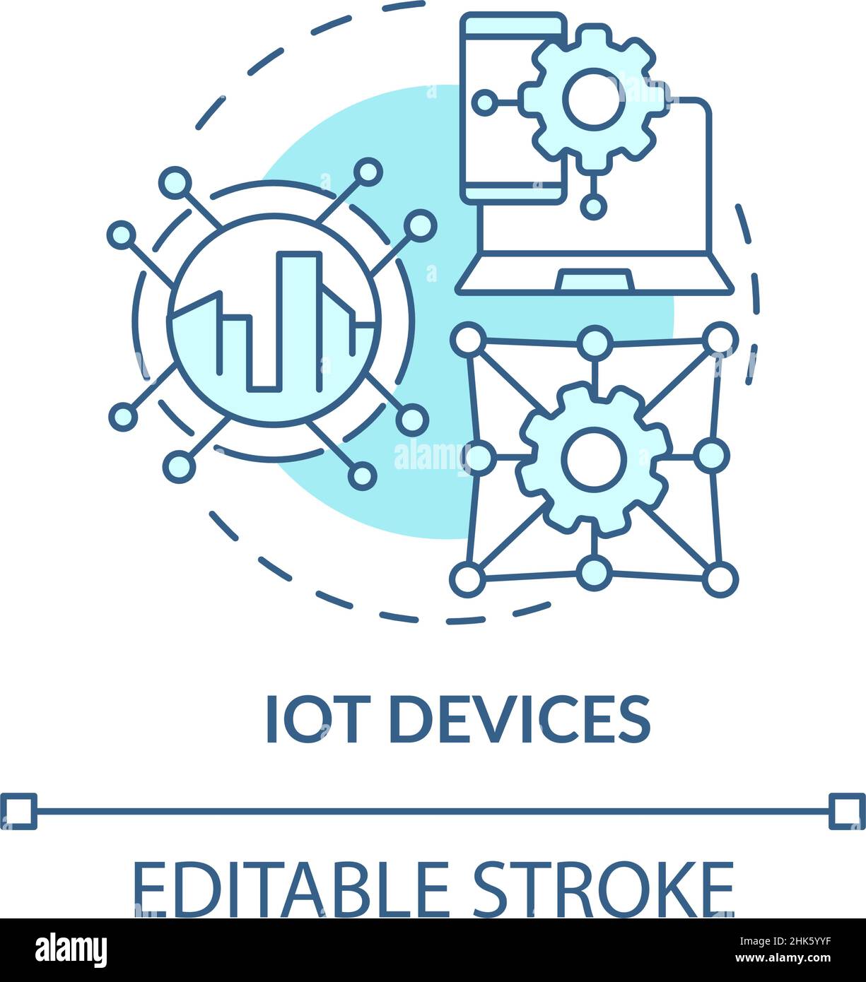 Iot devices turquoise concept icon Stock Vector Image & Art - Alamy