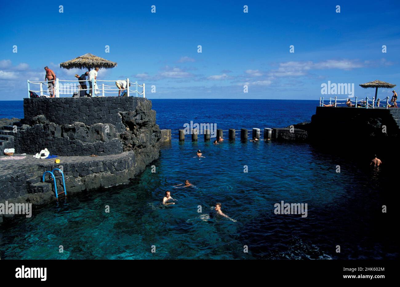Ocean pool Charco Azul in San Andres, Canary Islands, La Palma, Spain ...
