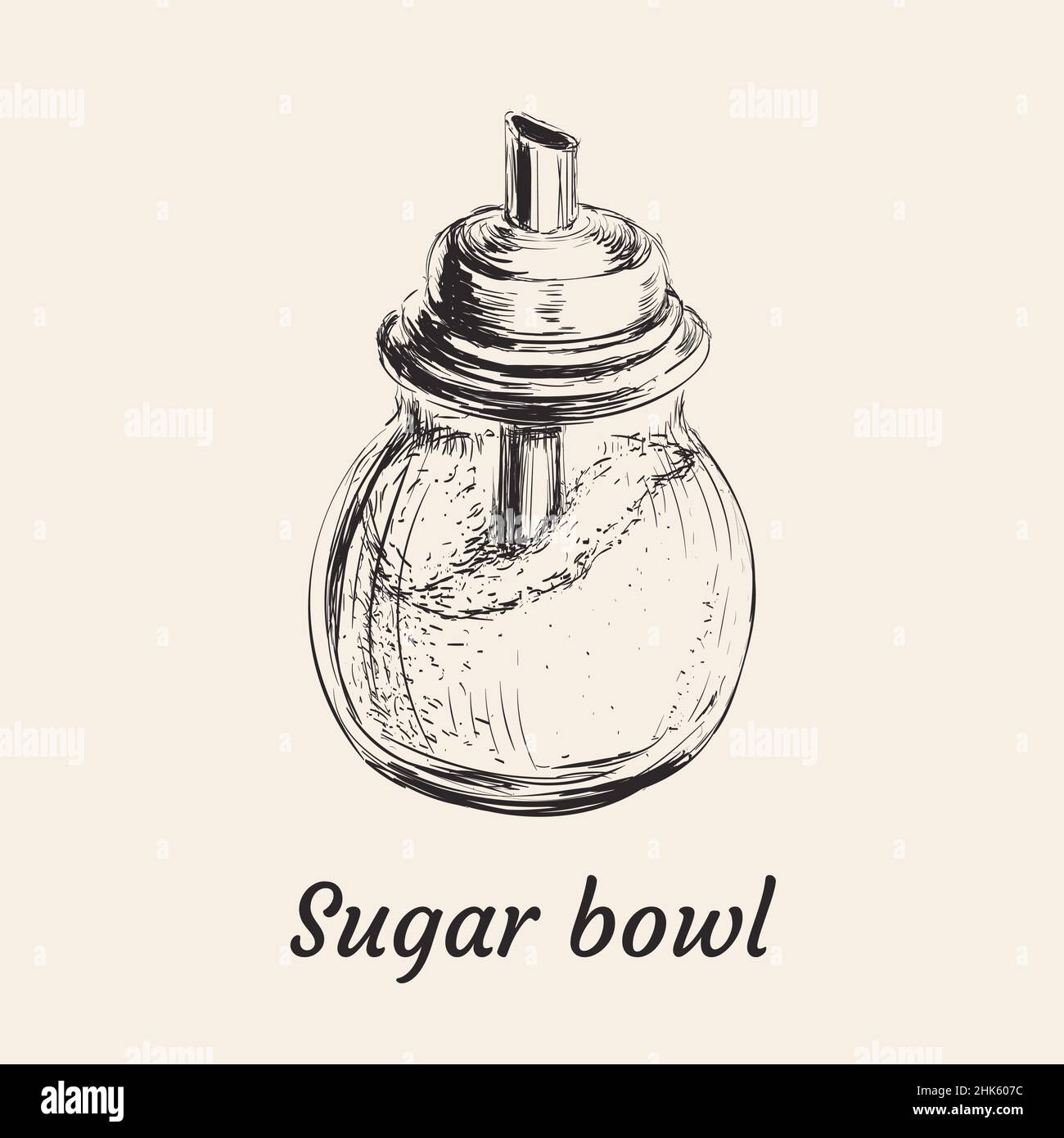 Sugar bowl Hand Drawn Vector Illustration Stock Vector Image & Art - Alamy