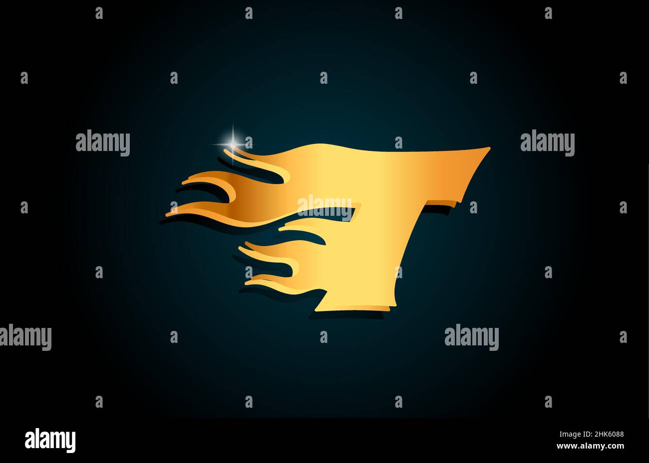 gold T alphabet letter logo icon design. Creative template for business ...