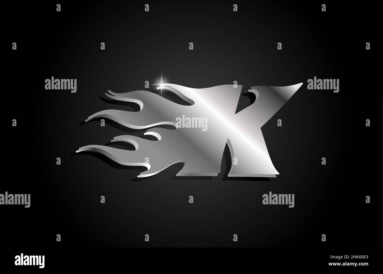 metal grey alphabet letter K logo icon design. Creative template for ...