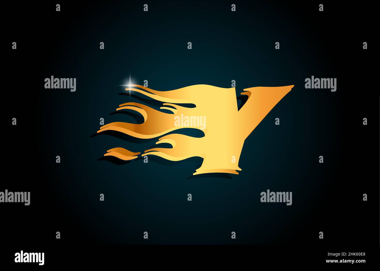 gold Y alphabet letter logo icon design. Creative template for business ...