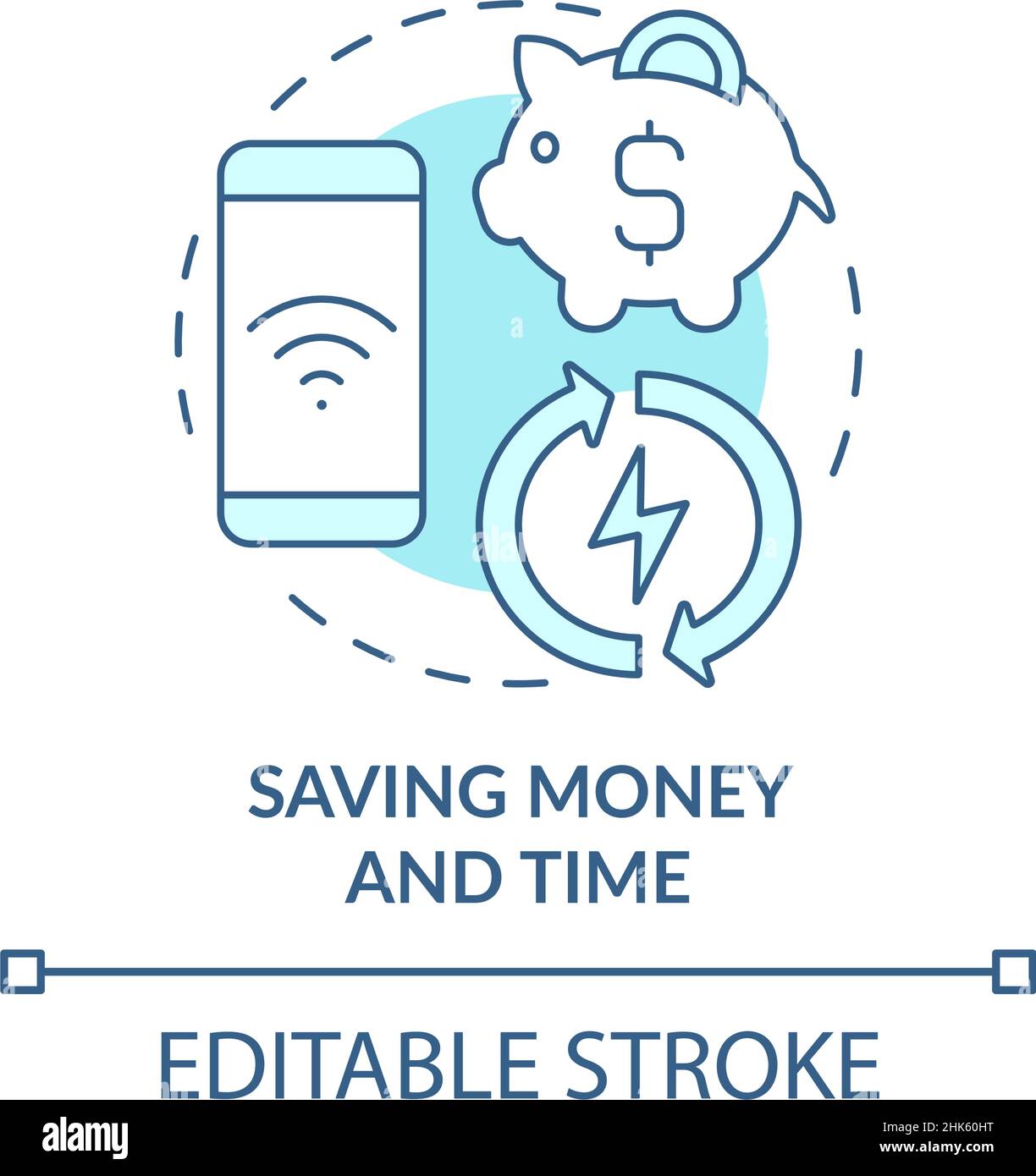 Saving money and time turquoise concept icon Stock Vector Image & Art ...
