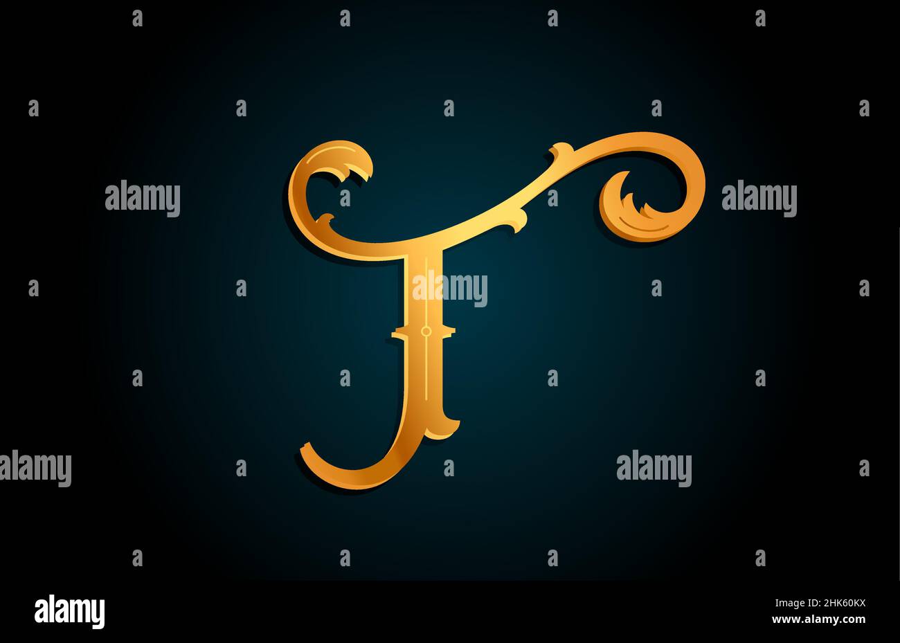 Golden T alphabet letter logo icon design. Creative template for ...