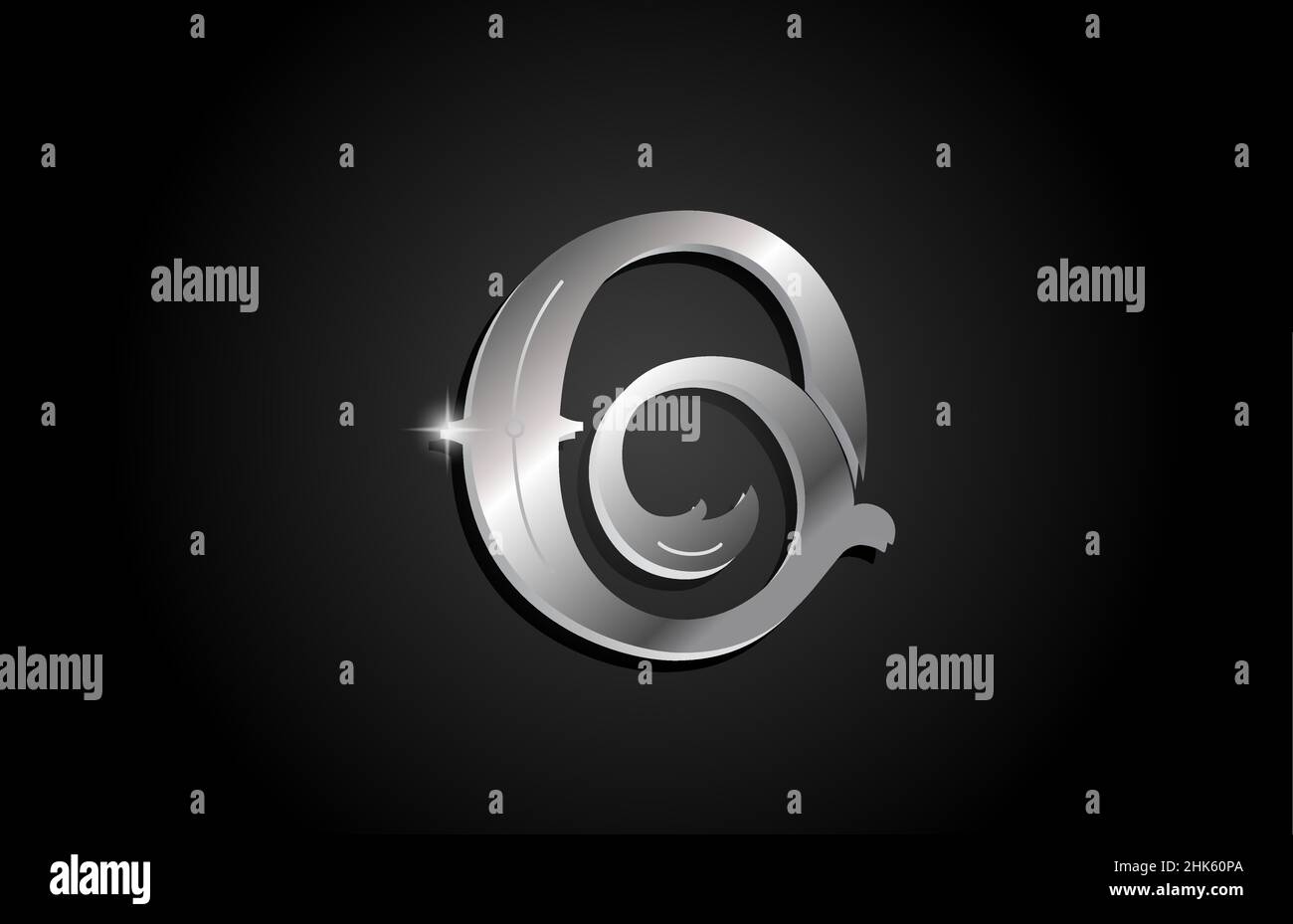 Silver metal O alphabet letter logo icon design. Creative template for ...