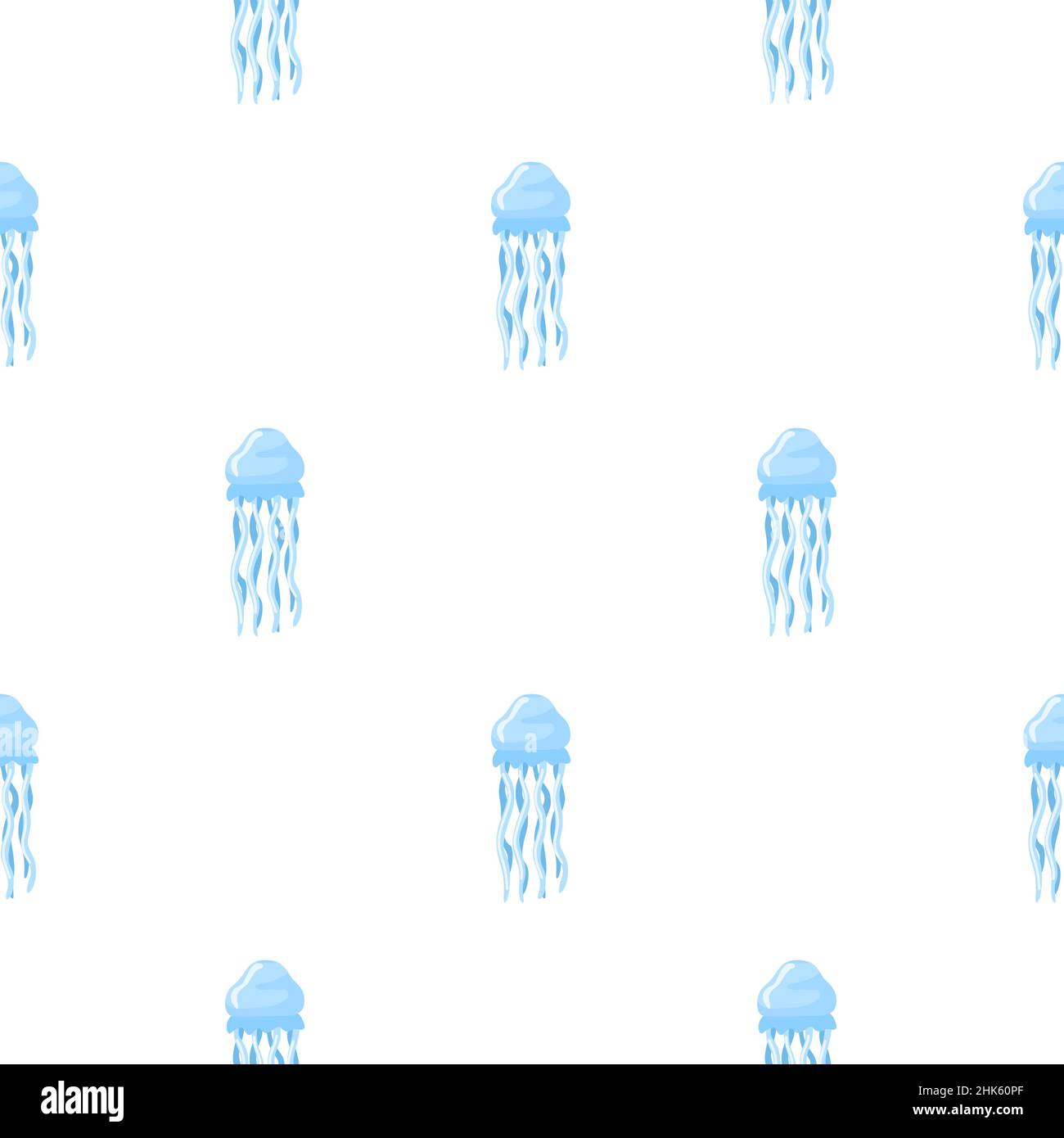 Seamless pattern jellyfish on white background. Simple ornament with ...