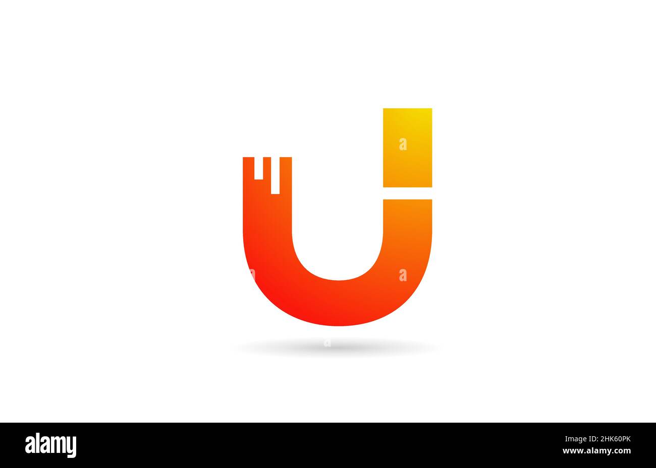 U orange gradient alphabet letter logo icon design. Creative template ...
