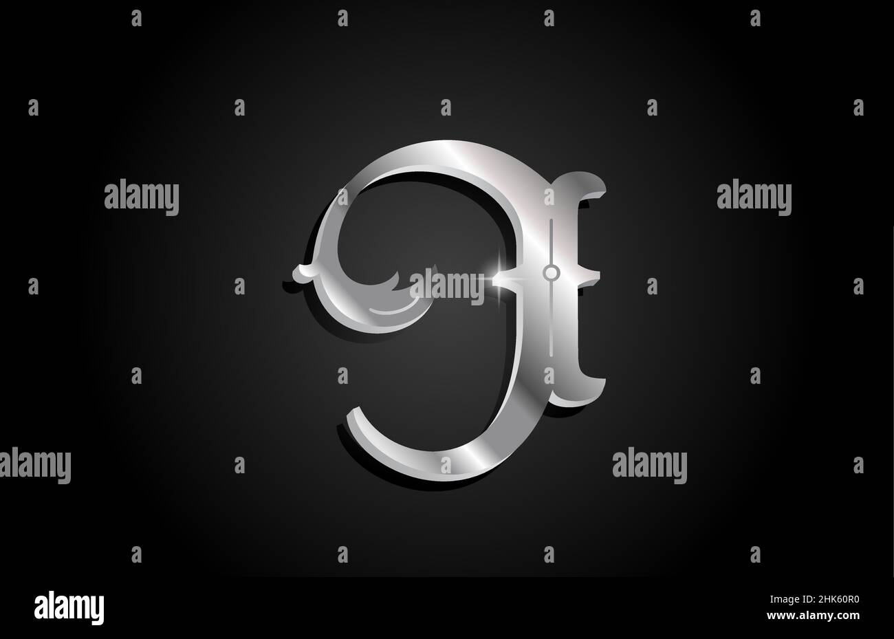 Silver metal I alphabet letter logo icon design. Creative template for ...