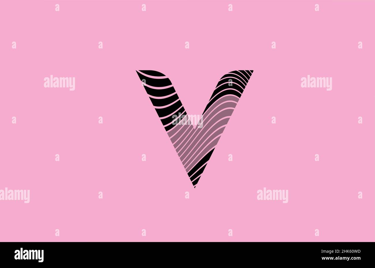 black letter V logo icon design with pink background. Creative template ...