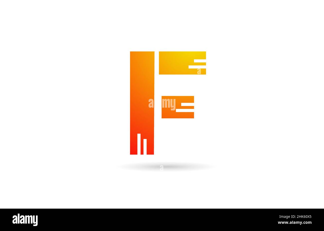 F orange gradient alphabet letter logo icon design. Creative template ...