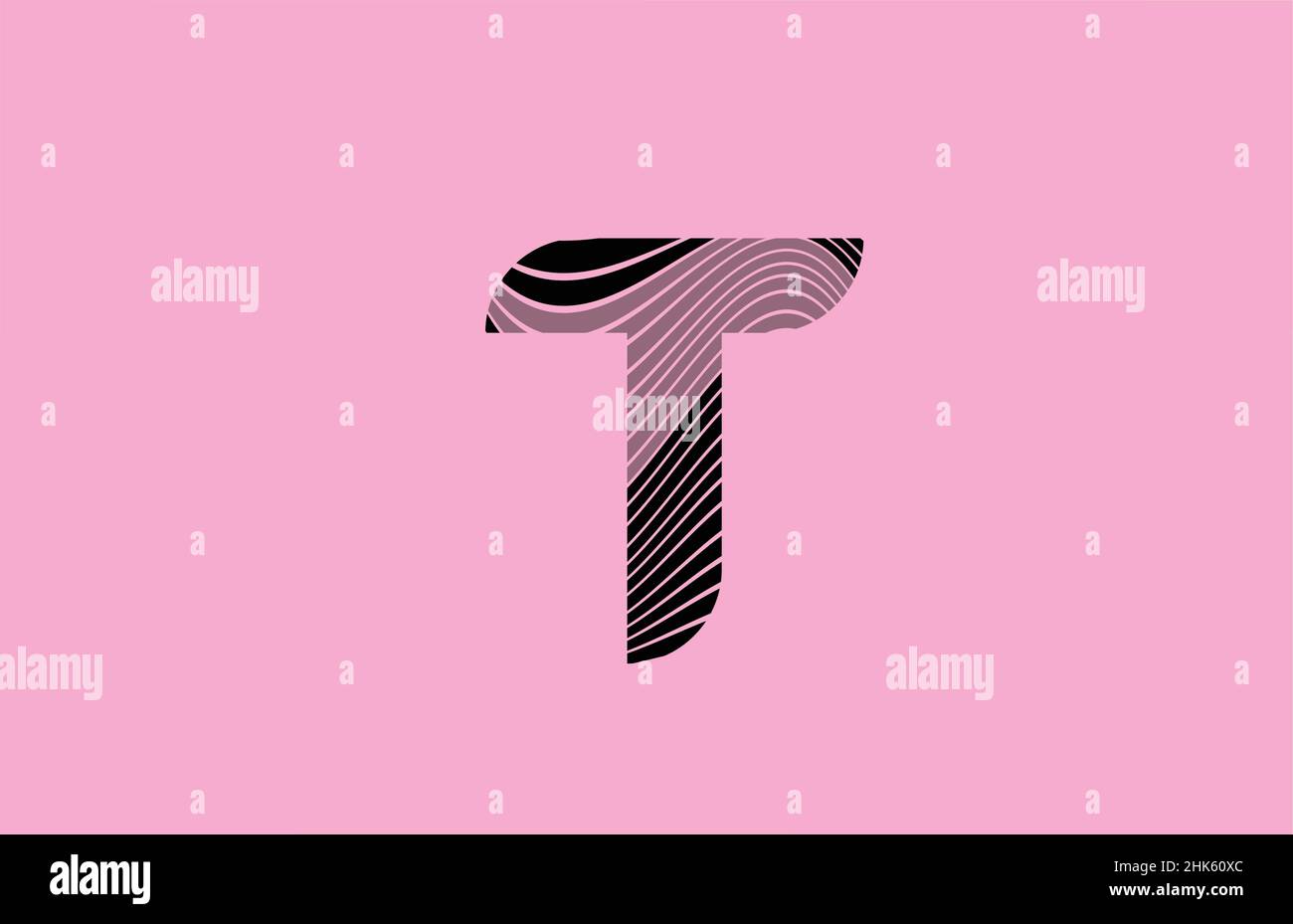 black letter T logo icon design with pink background. Creative template ...