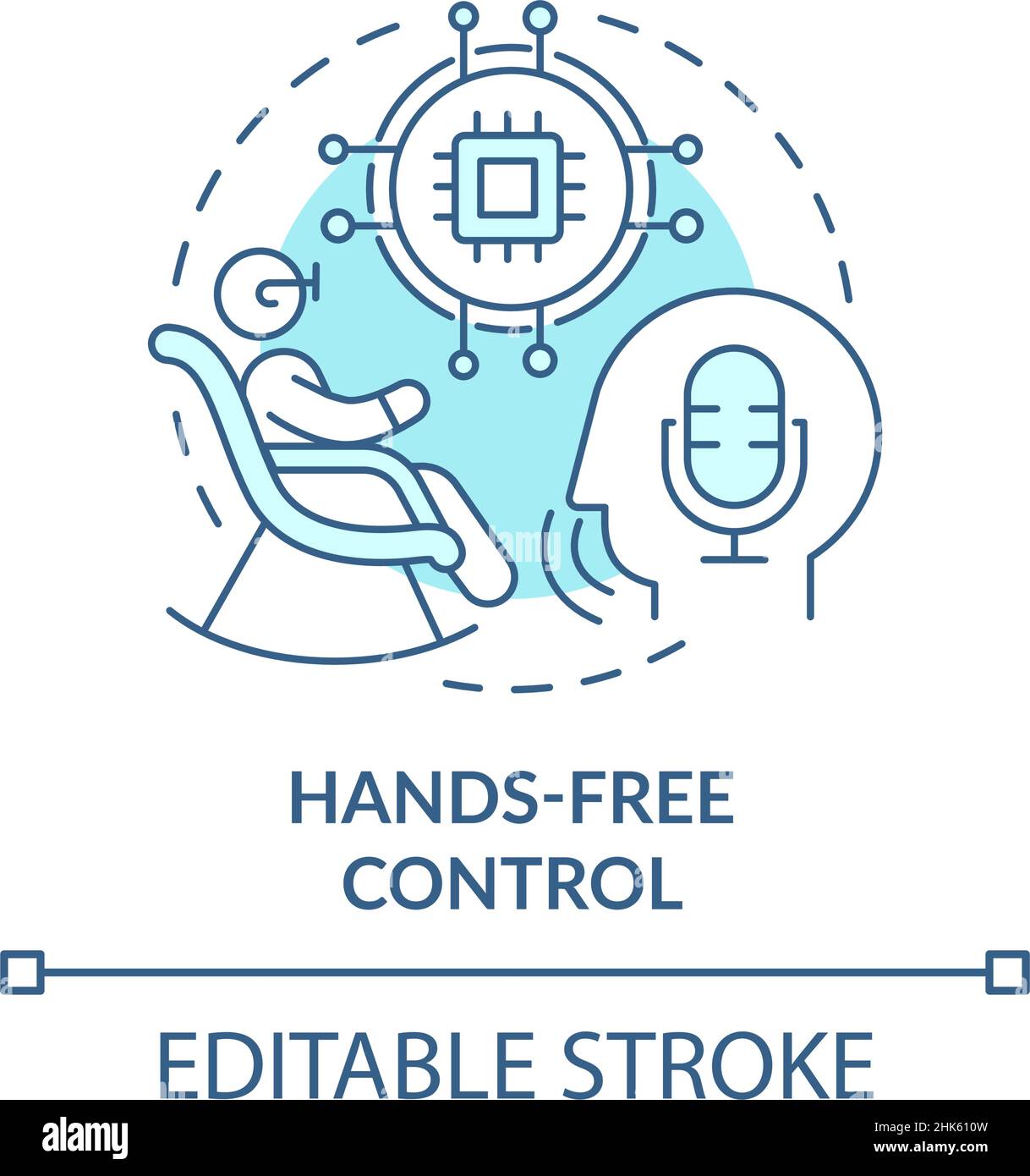 Hands-free control turquoise concept icon Stock Vector Image & Art - Alamy
